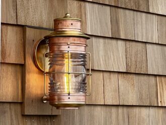 Cape Cod Anchor Wall Lantern Medium Caged | Cape Cod Lanterns